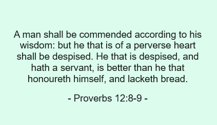 Considering Proverbs 12:8-9 – Jesus Alone